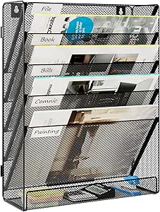 Amazon.com : Solinxe Office Supplies Wall File Holder 6 Tier Hanging ...