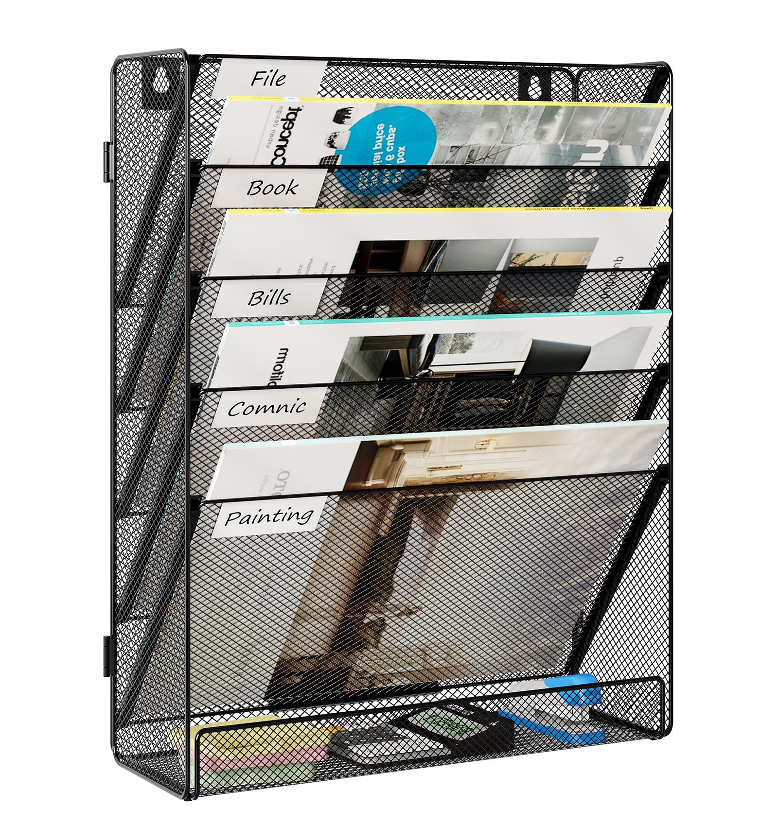 Amazon.com : Solinxe Office Supplies Wall File Holder 6 Tier Hanging ...