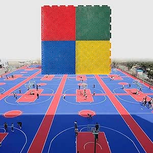 Amazon.com: Outdoor Modular Interlocking Floor Tiles Basketball Court ...