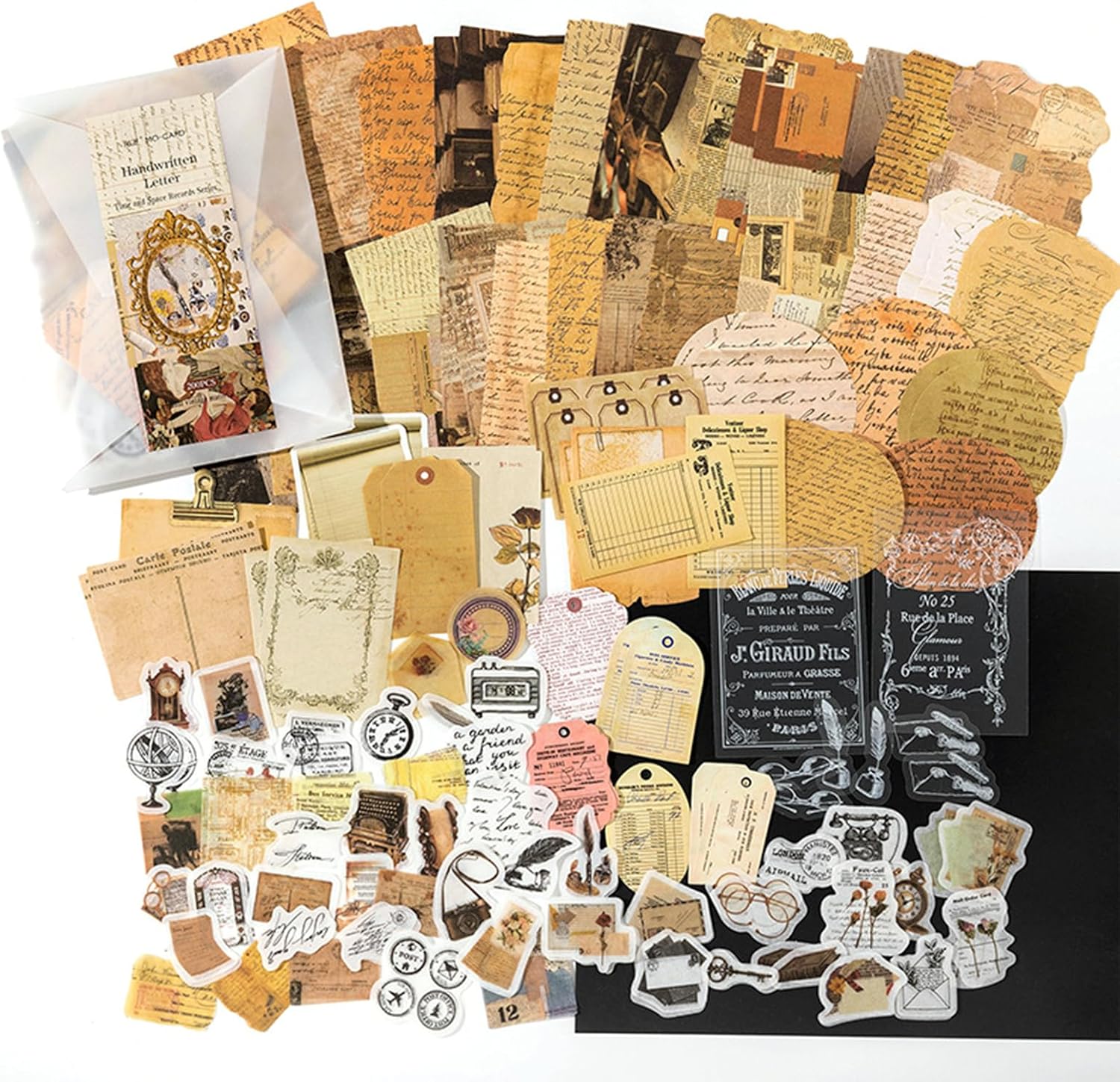 200Pcs Vintage Scrapbooking Stickers Pack Scrapbook Paper Accessories ...