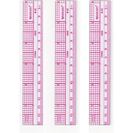 Amazon.com: Westcott 10ths/Metric Beveled Ruler, 12-Inch/30cm (B-65 ...
