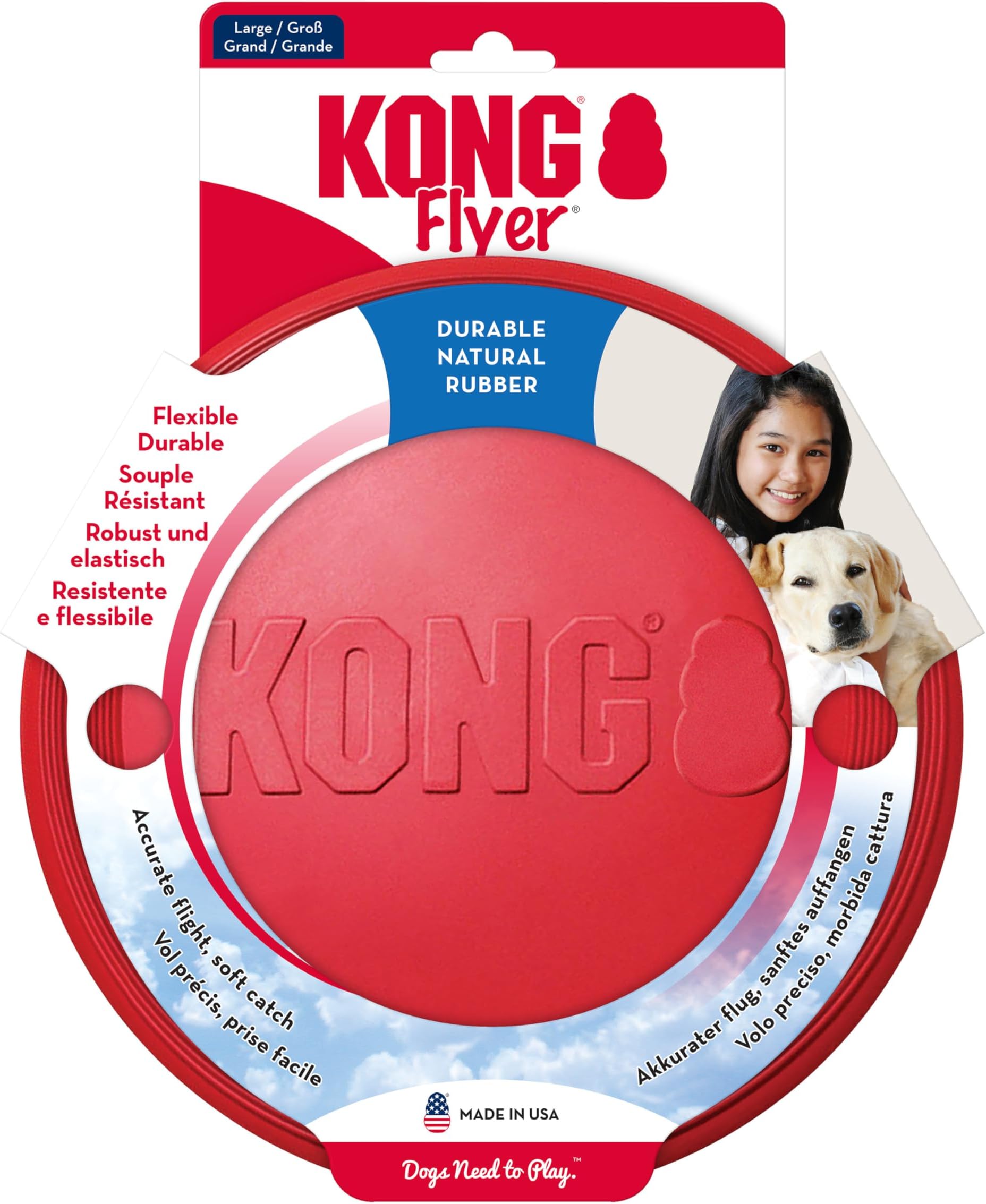 KONG Flyer Frisbee Disc Dog Toy - For Large Dogs : Amazon.co.uk: Pet ...