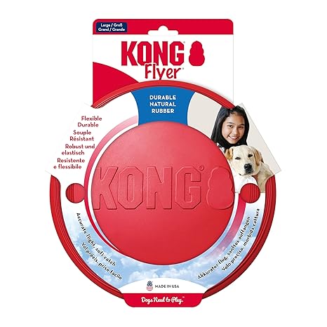 KONG Flyer for Dogs, Durable Classic Natural Rubber Flying Disc ...