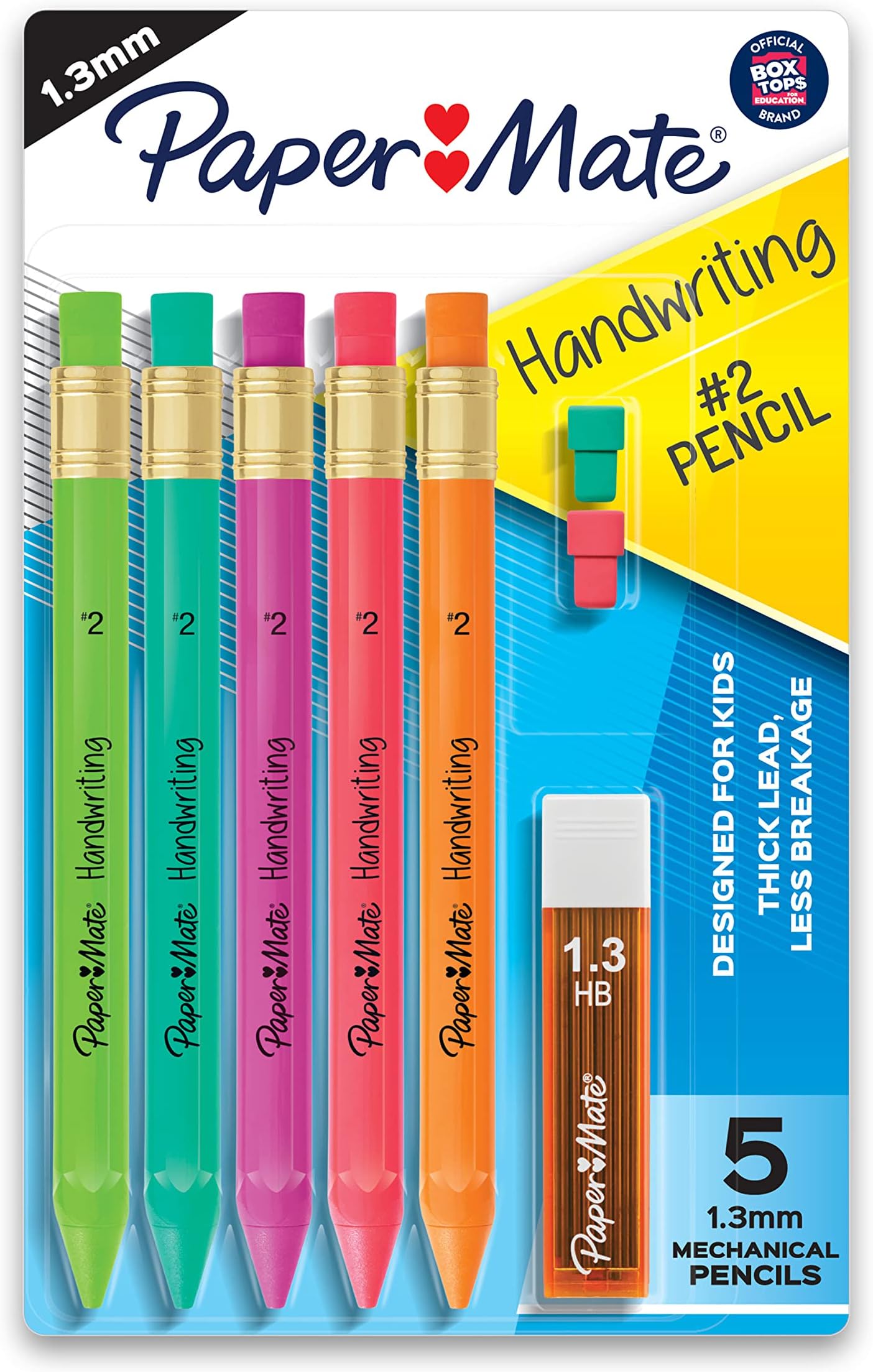 Paper Mate Handwriting Triangular Mechanical Pencils, HB #2 Lead (1.3 ...