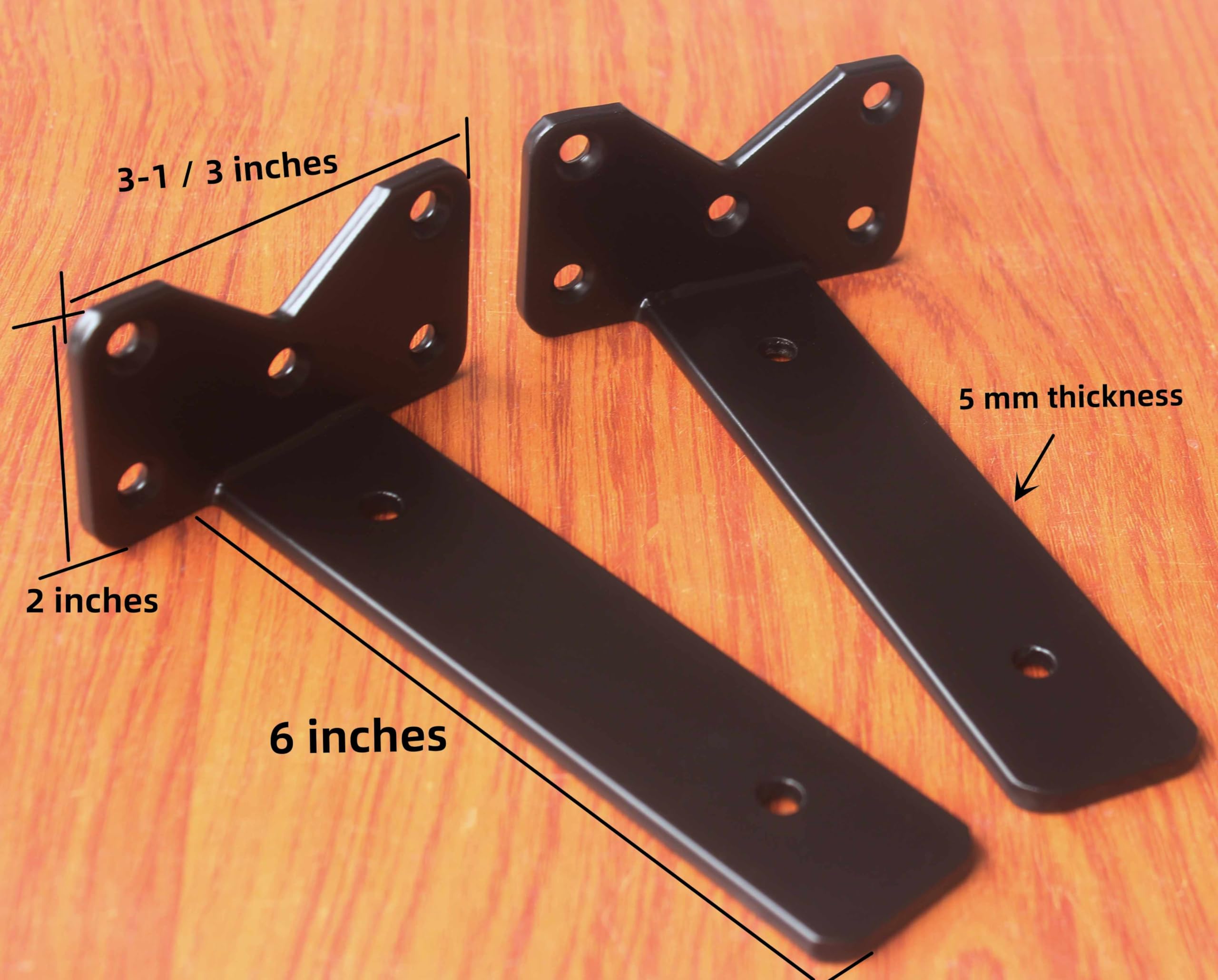 Snapklik.com : 6 Pack - 6 Inch Black Hidden L Shelf Bracket