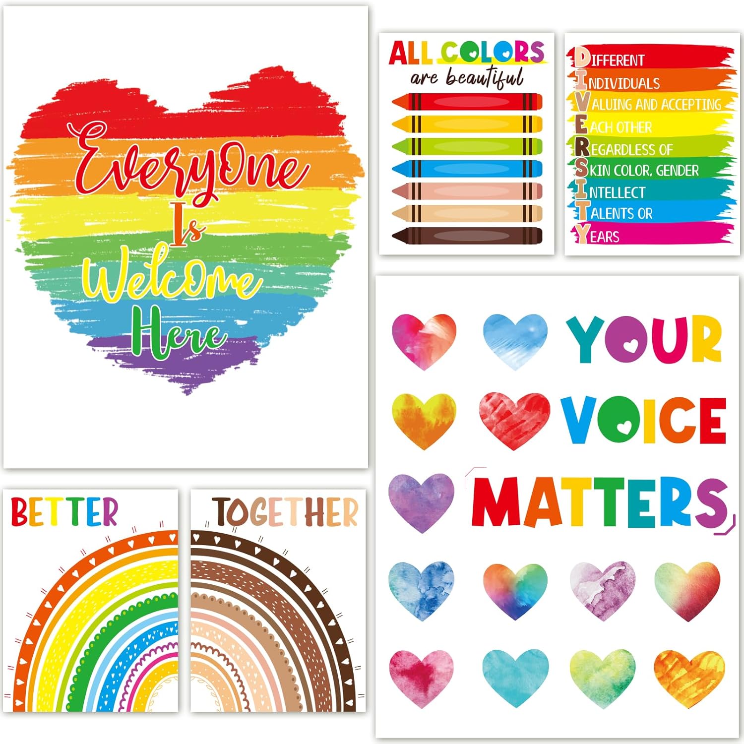 Amazon.com: Diversity Posters for Classroom Decor Multicultural Posters ...