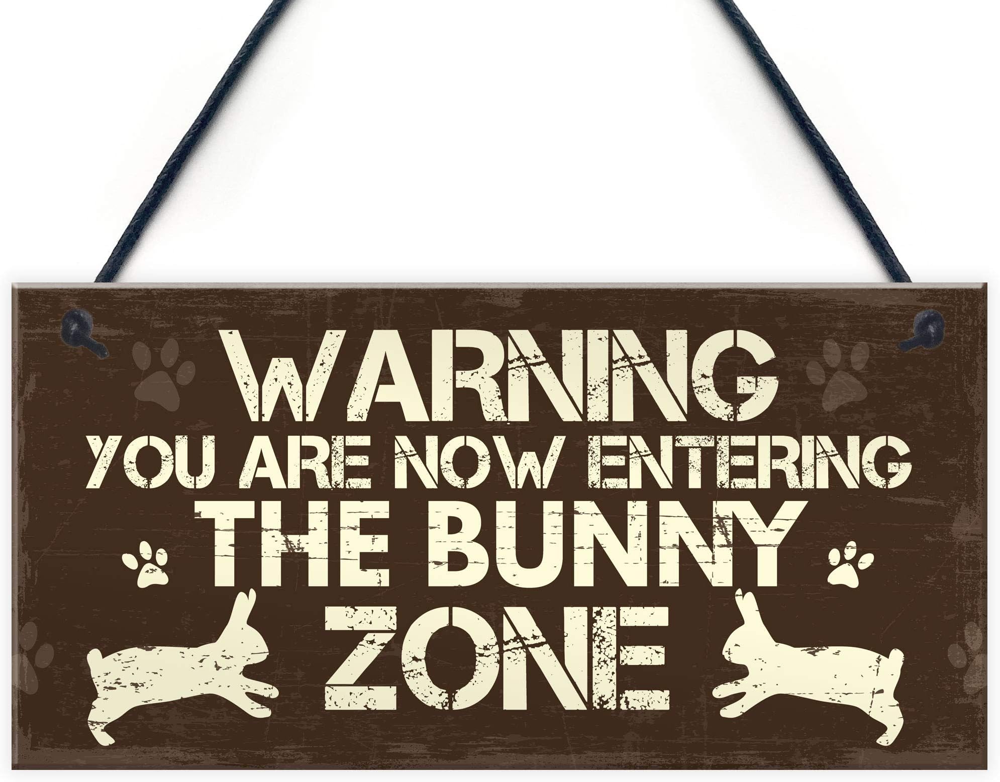 Artisan BEWARE OF THE RABBIT HOUSE/GARDEN WALL PLAQUE (Black) : Amazon ...