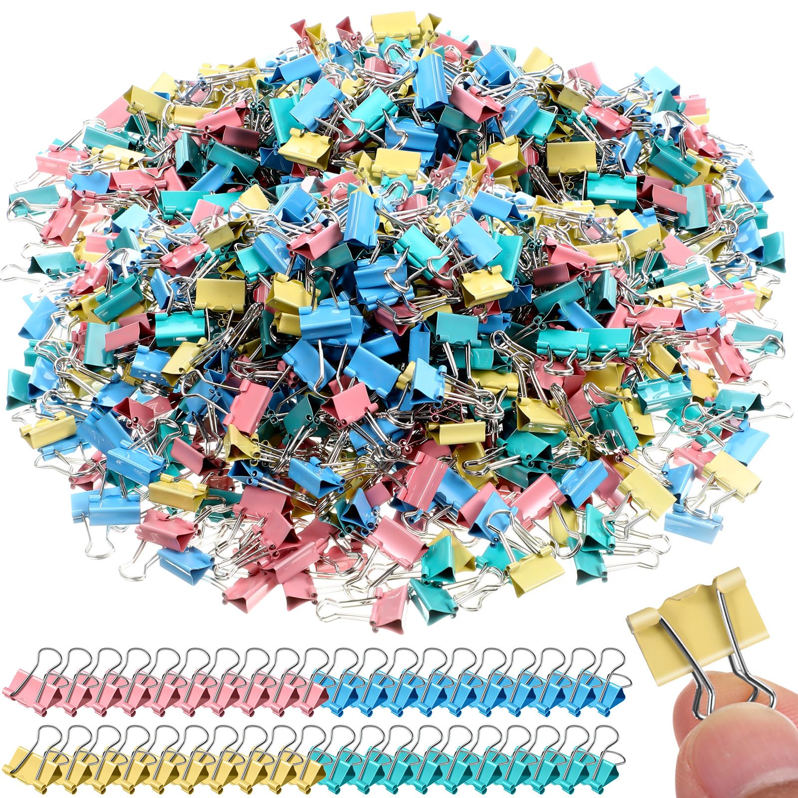 Amazon.com : Jetec 500 Pieces Binder Clips Medium Paper Clamps Metal ...