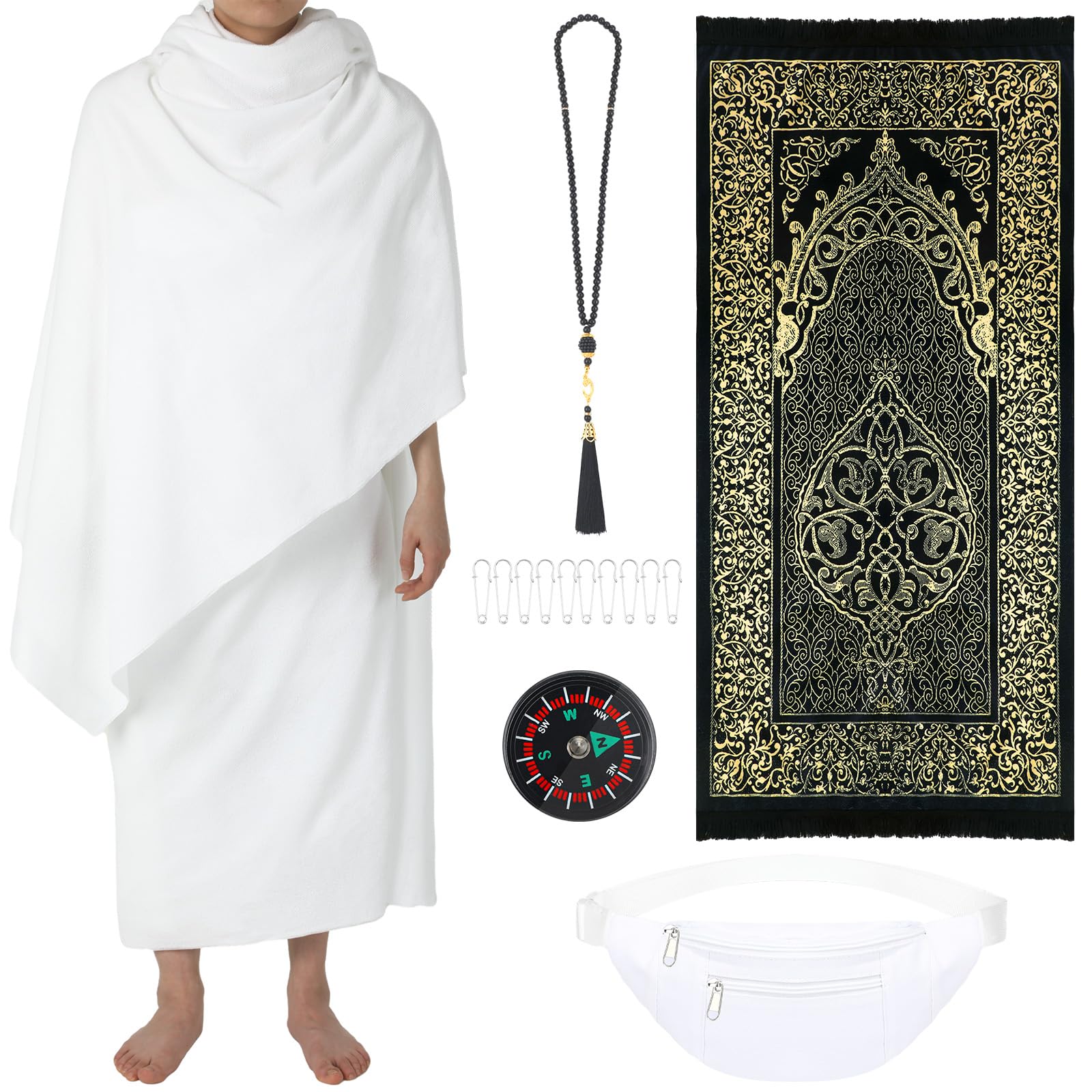 Amazon.com: SmoothNovelty 15 Pcs Ahram Ihram Ehram Clothing for Hajj ...