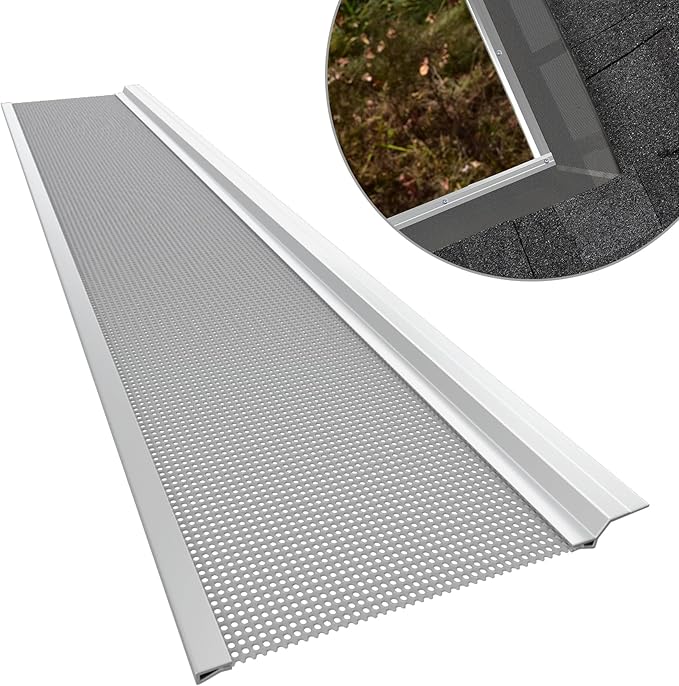 Flamorrow Stainless Steel Gutter Guard, 23Ft Gutter Cover, Micro-Mesh ...