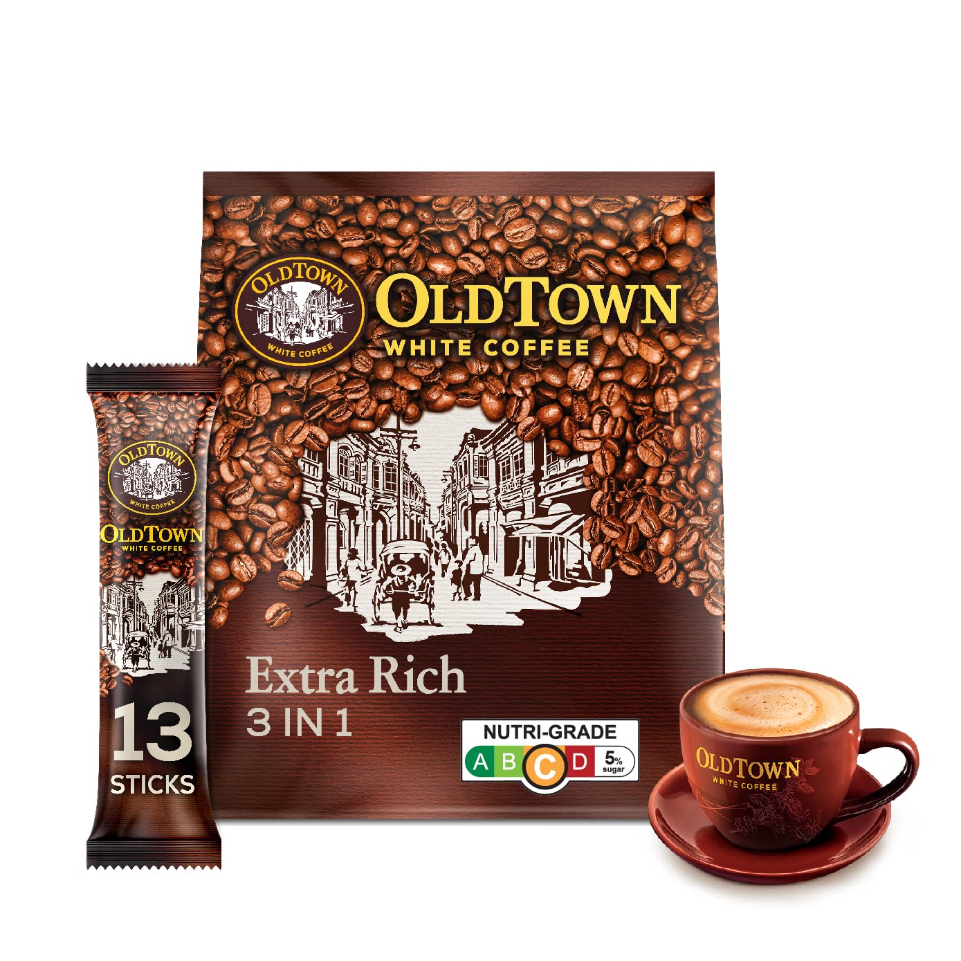 Amazon.com: Old Town White Coffee Extra Rich (35g x 15 sticks) (6 Pack) : Grocery & Gourmet Food