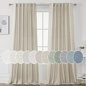 Amazon.com: H.VERSAILTEX Natural Linen Curtains 108 inches Long for ...