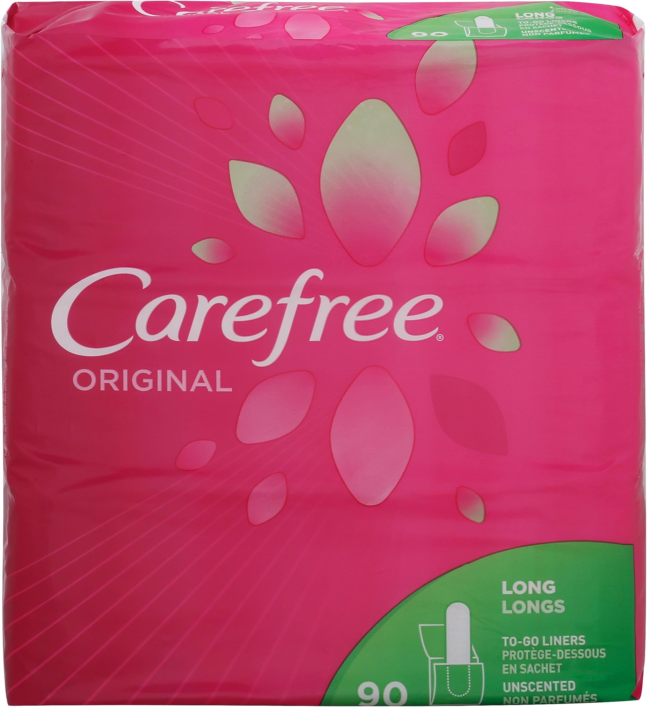 Amazon.com: Carefree, Pantiliners Original Long Unscented to Go, 90 ...