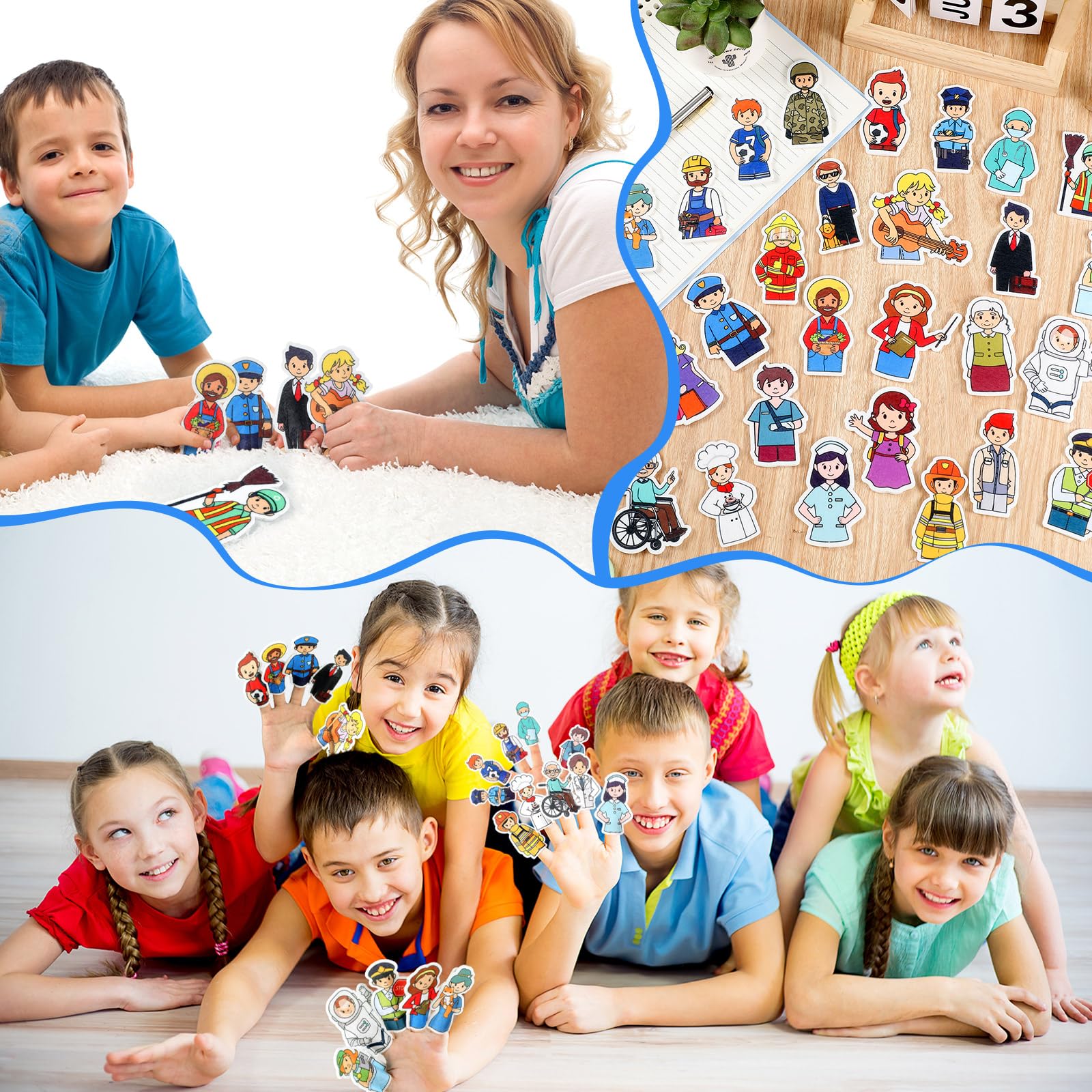 Snapklik.com : 28 Pcs Community Helpers Finger Puppets Pretend Toys ...