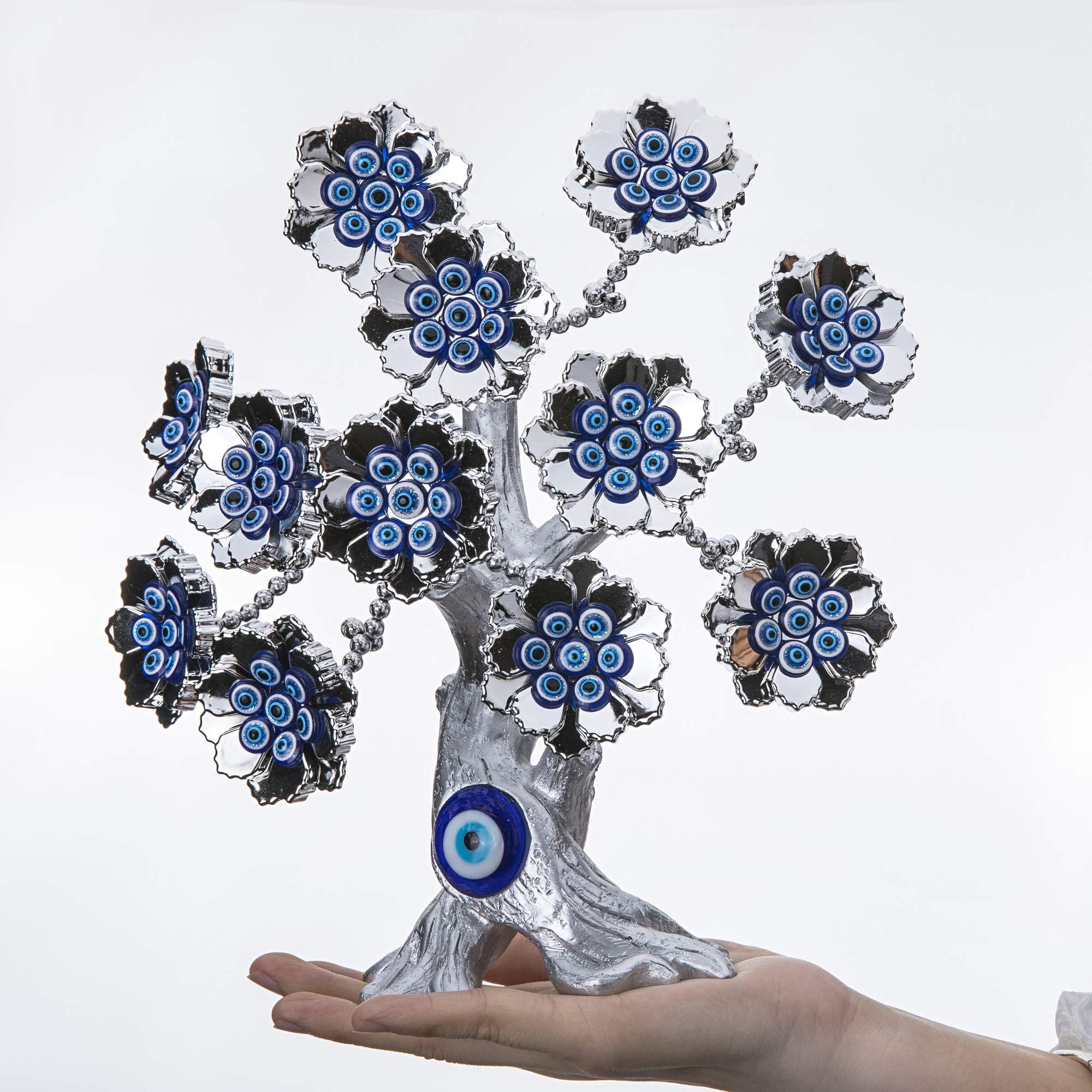 Amazon.com: Betterdecor Blue Evil Eye Turkish Nazar Tree in Money Pot ...