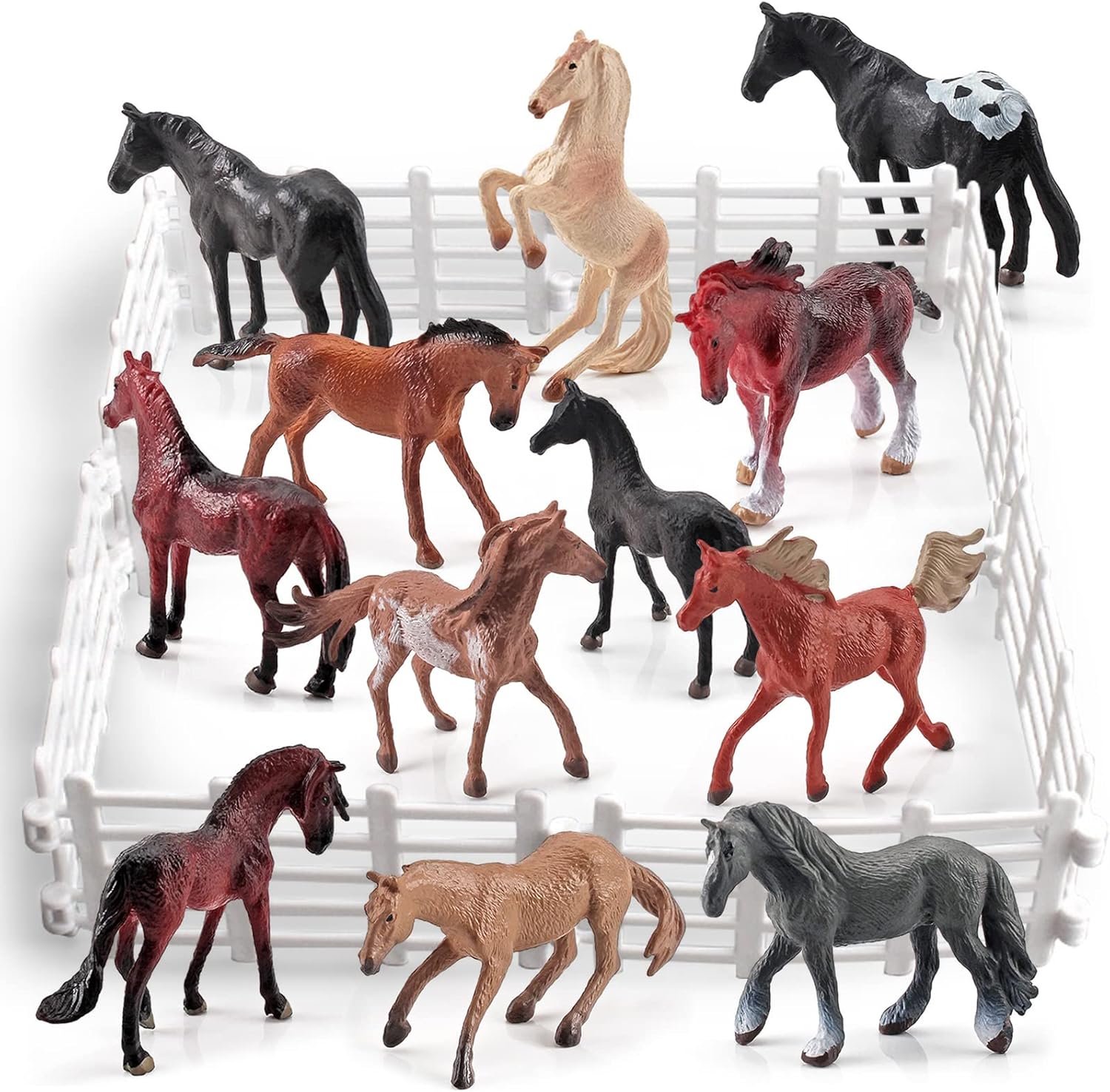 Amazon.com: SAIEMNOOET Horse Figurines Toys for Kids Realistic Farm ...