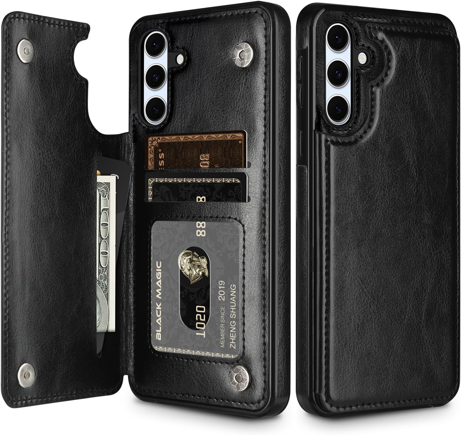 Amazon.com: Newhalper for Samsung Galaxy S24 FE Case Wallet Leather Detachable Magnetic Card ...