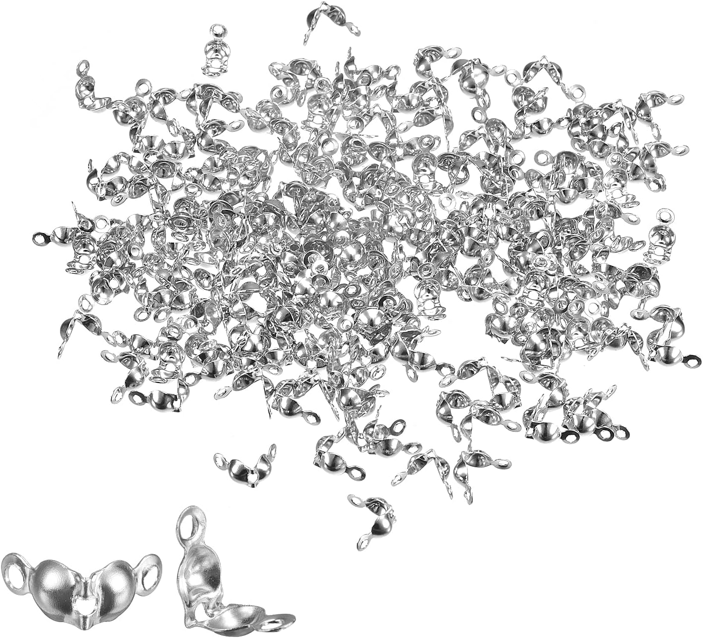 Amazon.com: uxcell 600Pcs Open Bead Tips Knot Covers, 1.3mm Metal ...