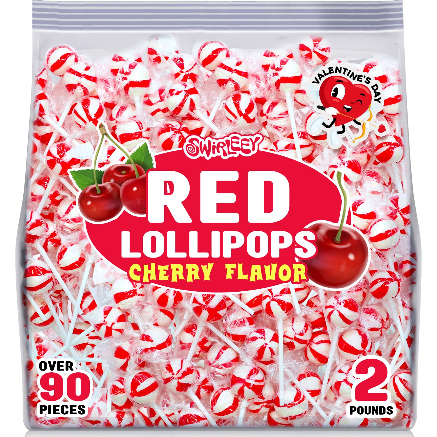 Amazon.com : Red Ball Pop Lollipops - 2 Pounds - Cherry Flavor - Red ...