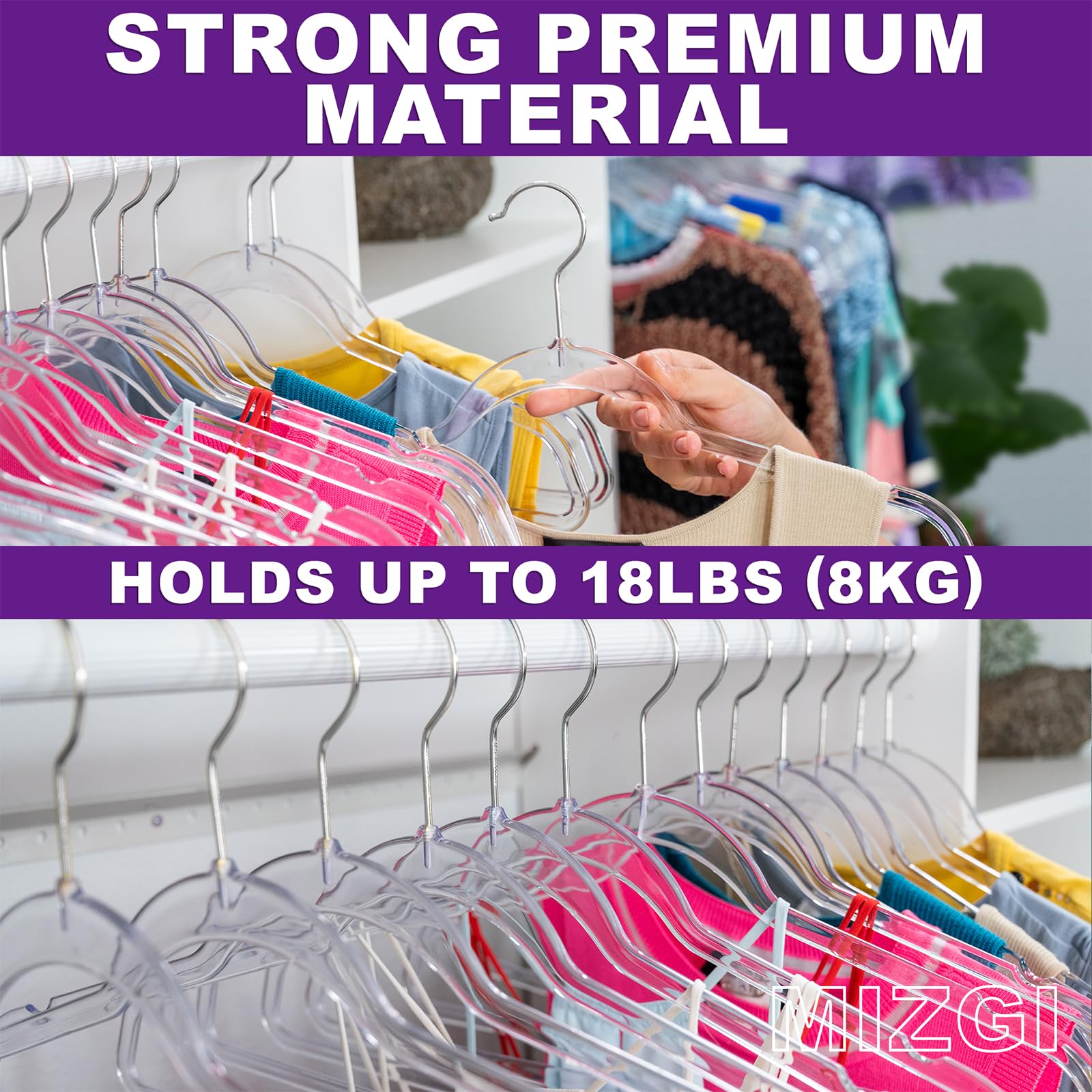 Snapklik.com : Premium Clear Invisible Acrylic Hangers,Crystal Plastic ...