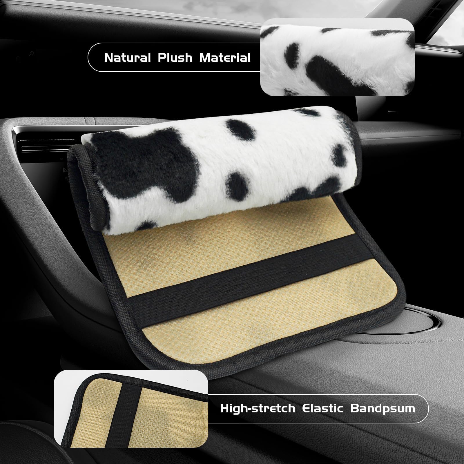 Cow Print Car Seat Covers Yuyamidu Brown Cow Print Center Console ...