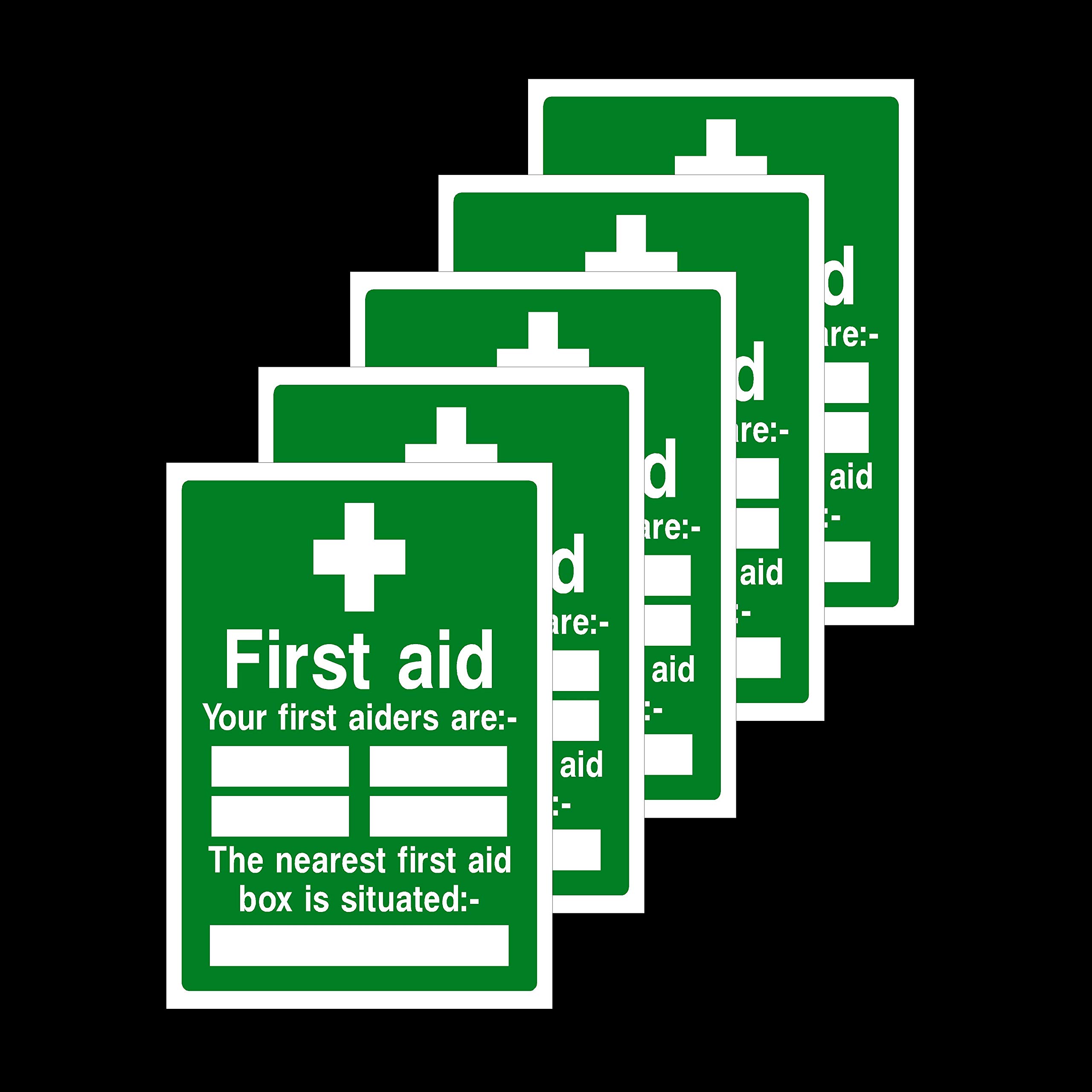 5x First Aid Your First Aiders Are Self Adhesive Stickers 150x200mm ...