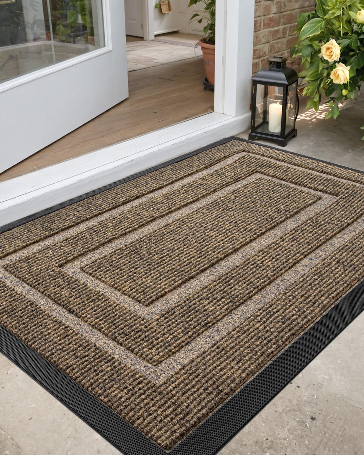 Amazon.com : DEXI Front Door Mat Outside Entrance, Heavy Duty Rubber ...