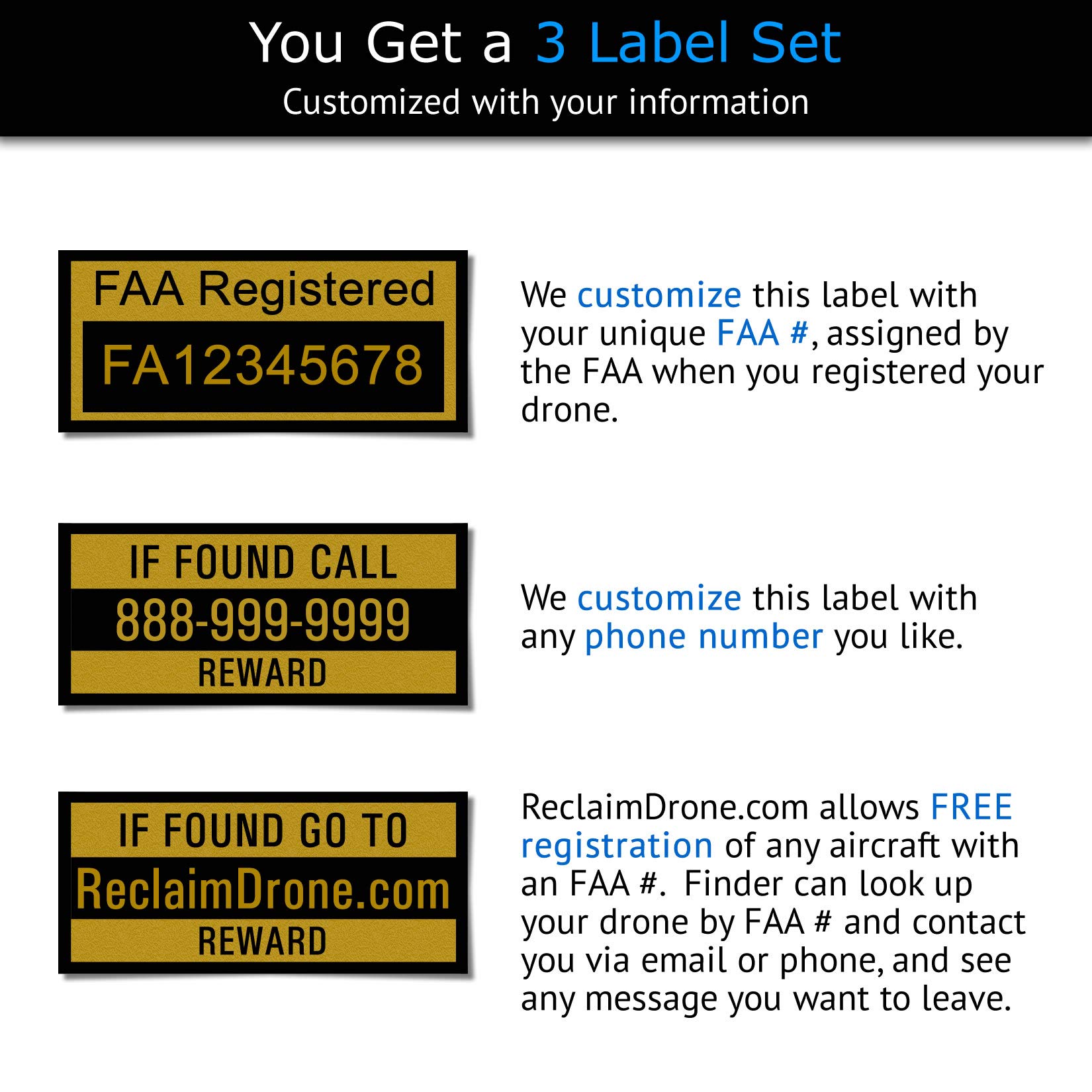 UAS Registration Kit FAA Drone Labels & ID Card Kit For DJI Mavic 3 ...