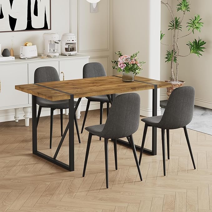 Amazon.com - MUUOKY Kitchen Table Chairs Set of 4, Modern 55'' Dark ...