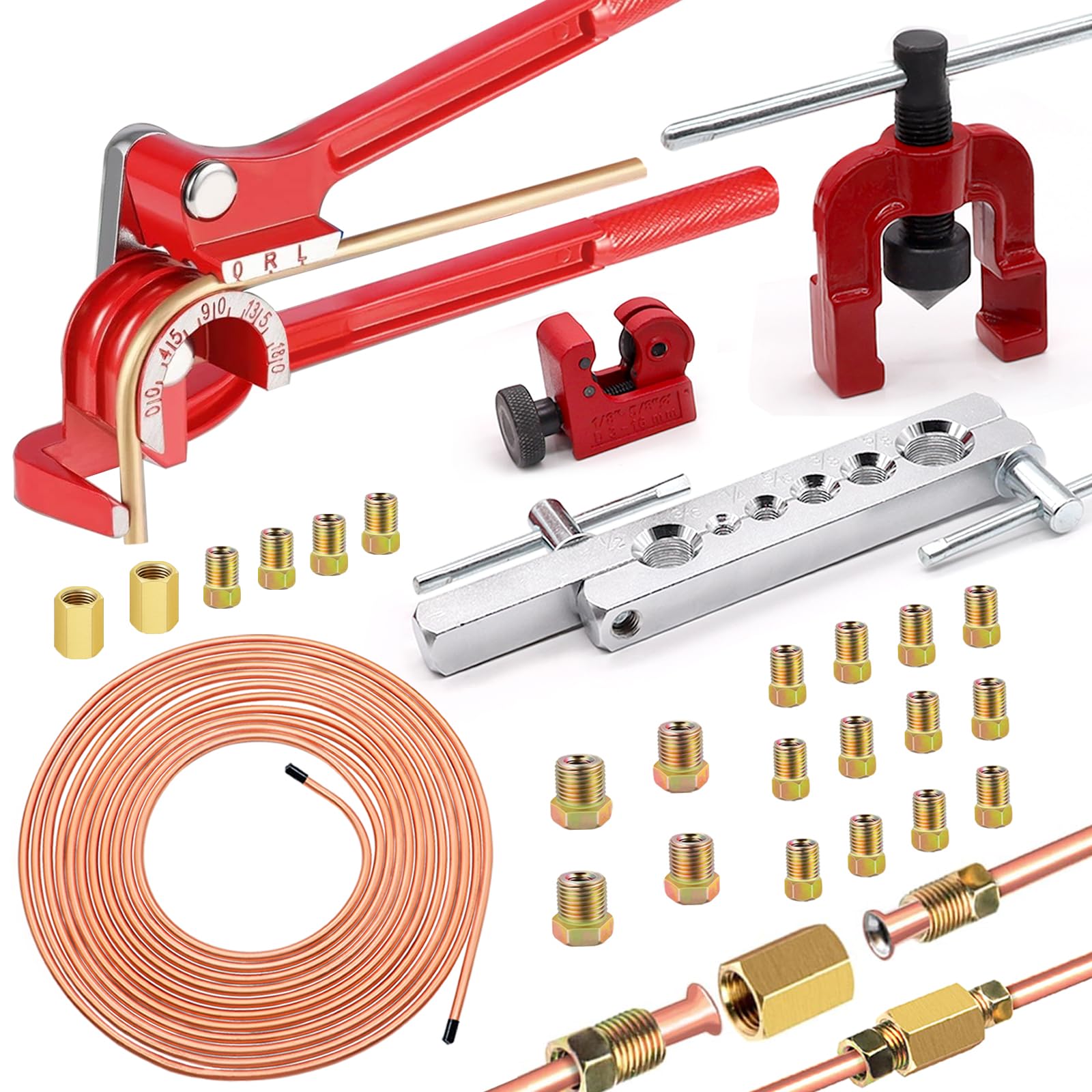 Amazon.com: smseace 26Pack 1/4 Inch Brake line kit Includes 25FT Copper ...