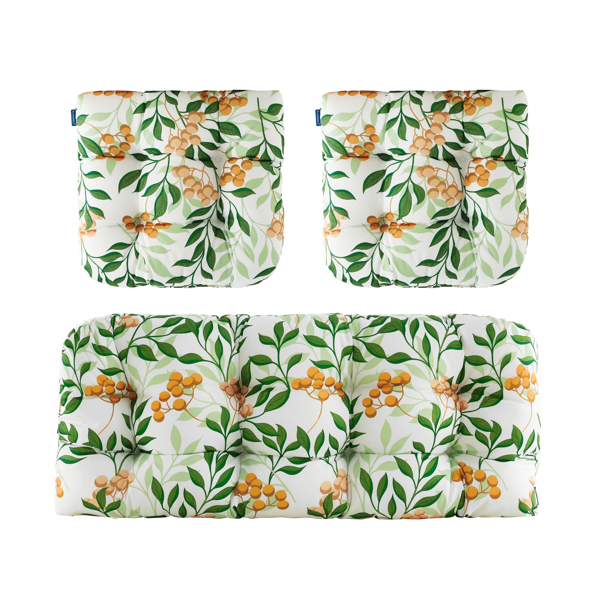 Outdoor Chair Cushions,3 Piece Loveseat Outdoor Cushions Set,Tufted ...