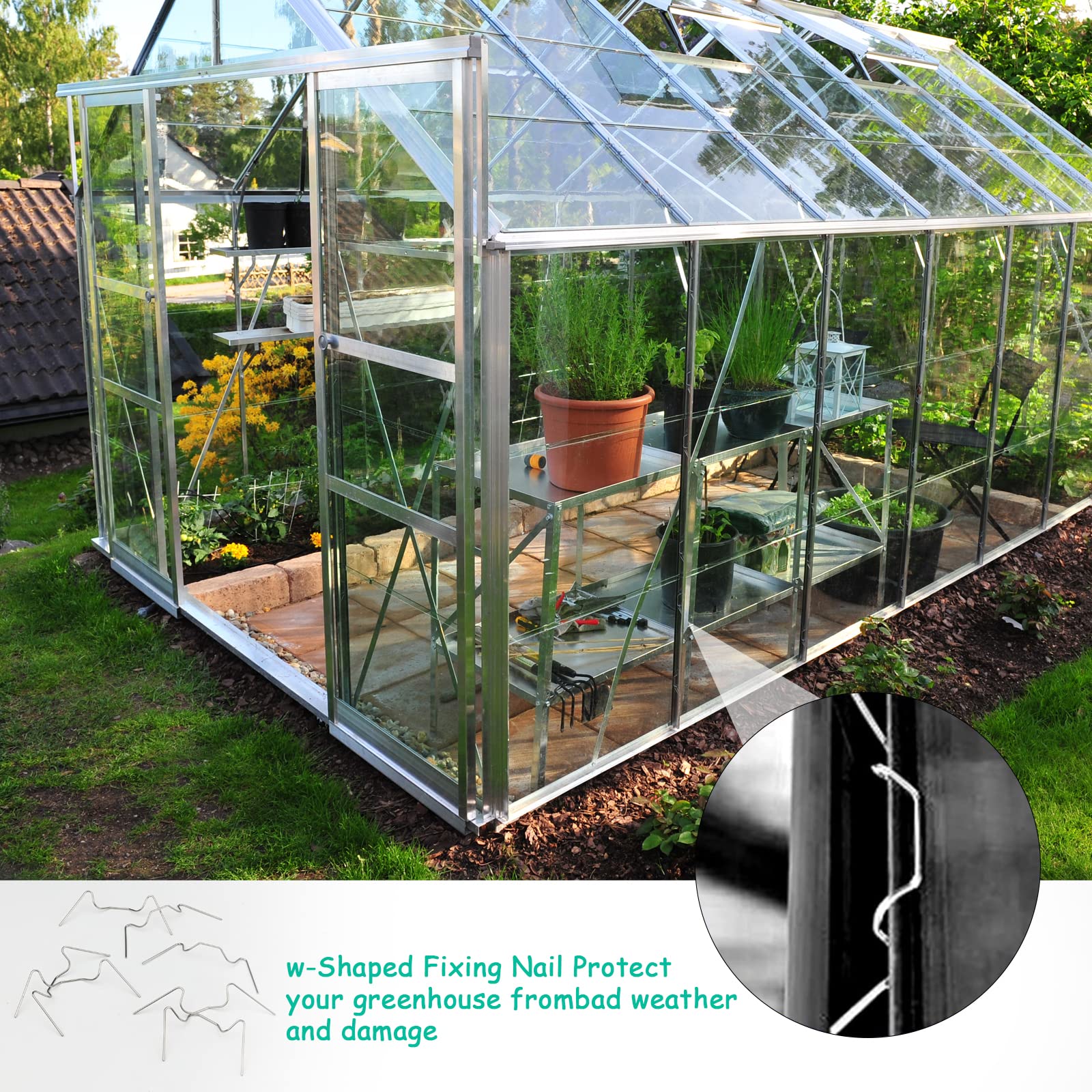 Snapklik.com : Greenhouse Clips For Hanging, 200 Pieces Stainless Steel ...