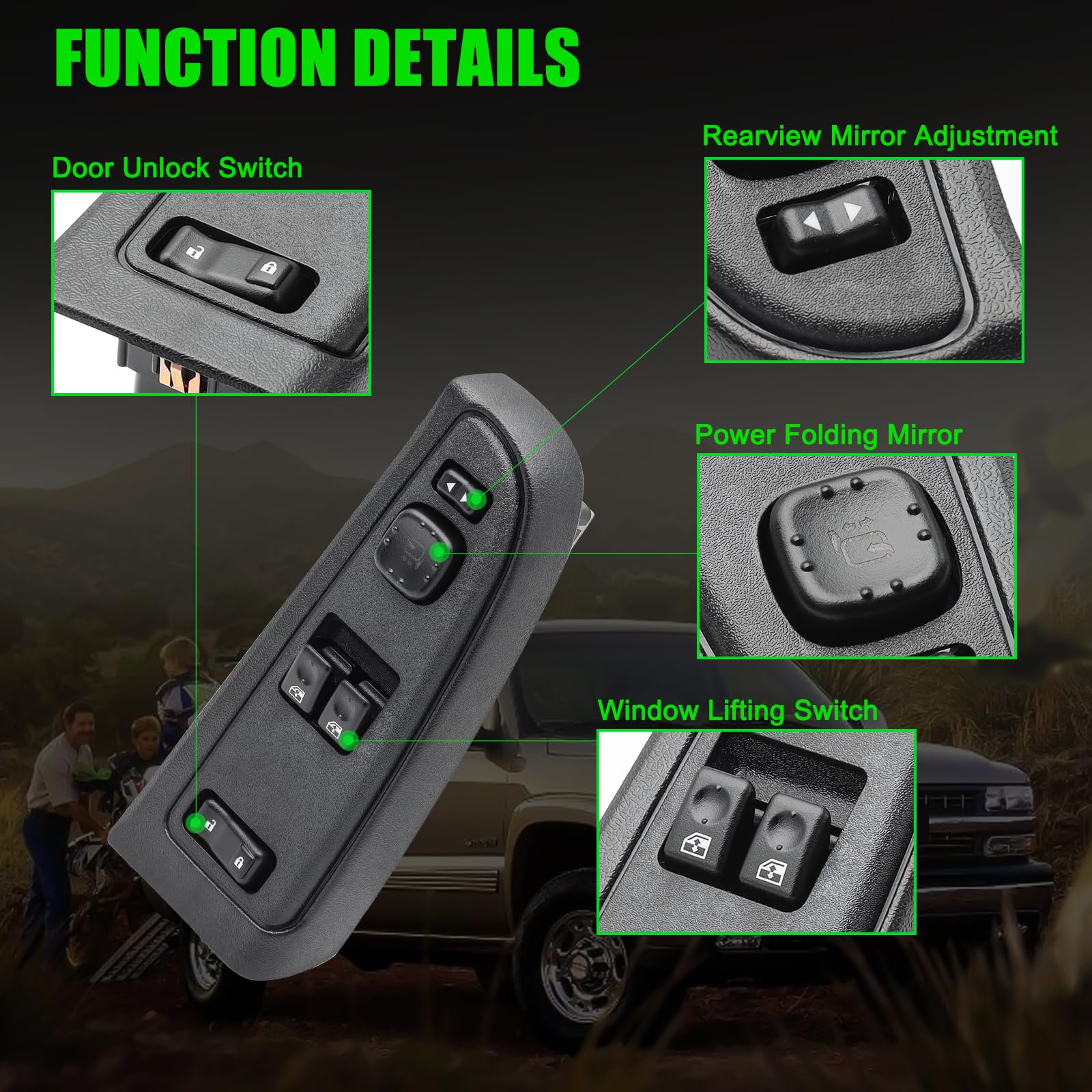 15883322 Replacement Driver Side Power Window Switch For 2003-2007 ...