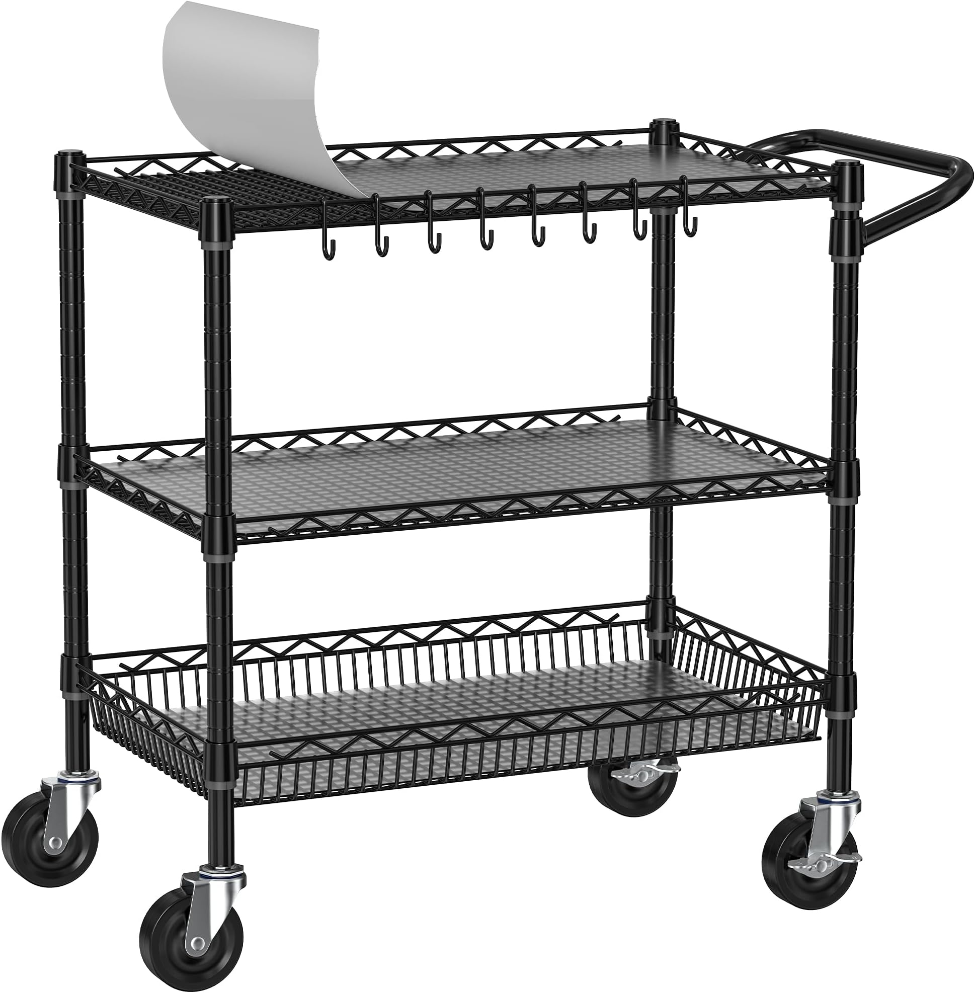 Amazon.com: Commercial Grade Heavy Duty Rolling Cart, 4 Tier Metal ...