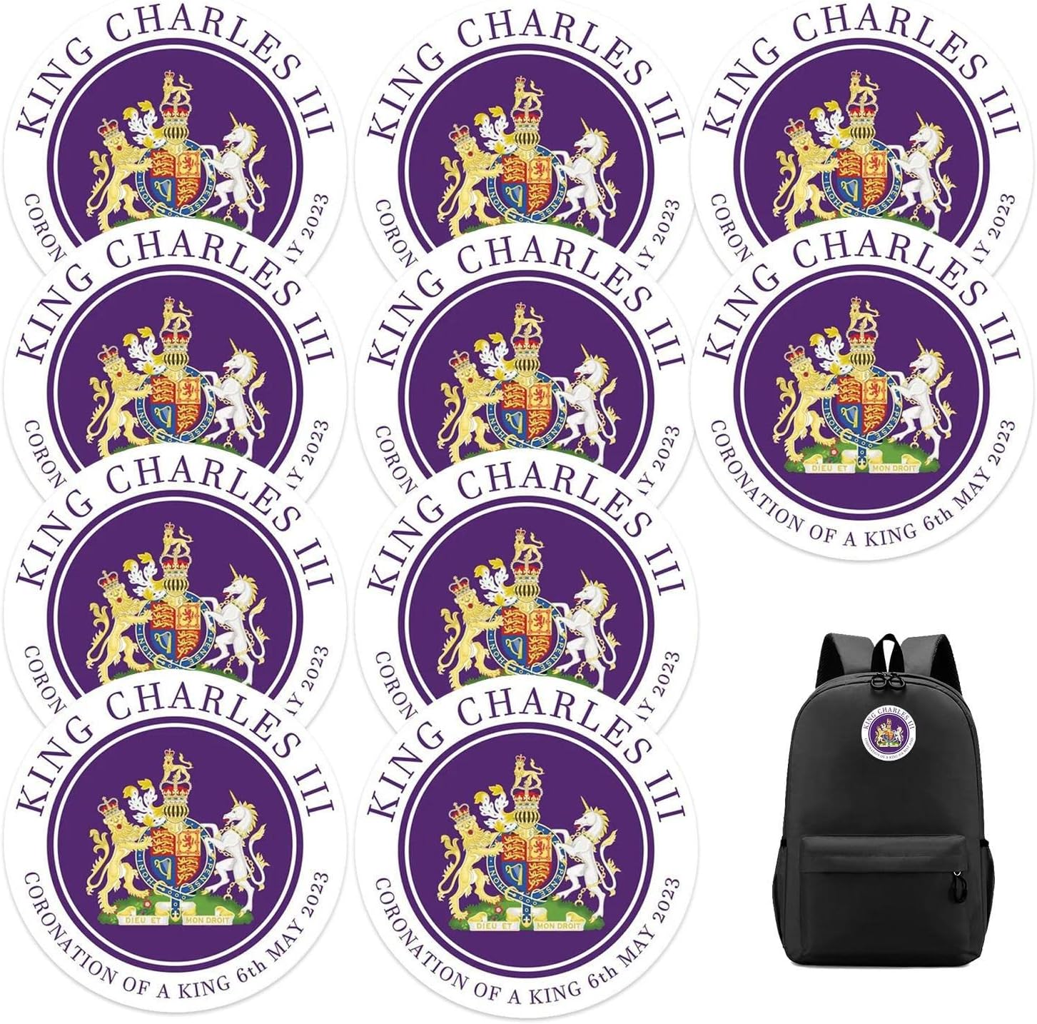 King Charles Coronation Sticker,Charles III Sticker - Decal Ornament ...