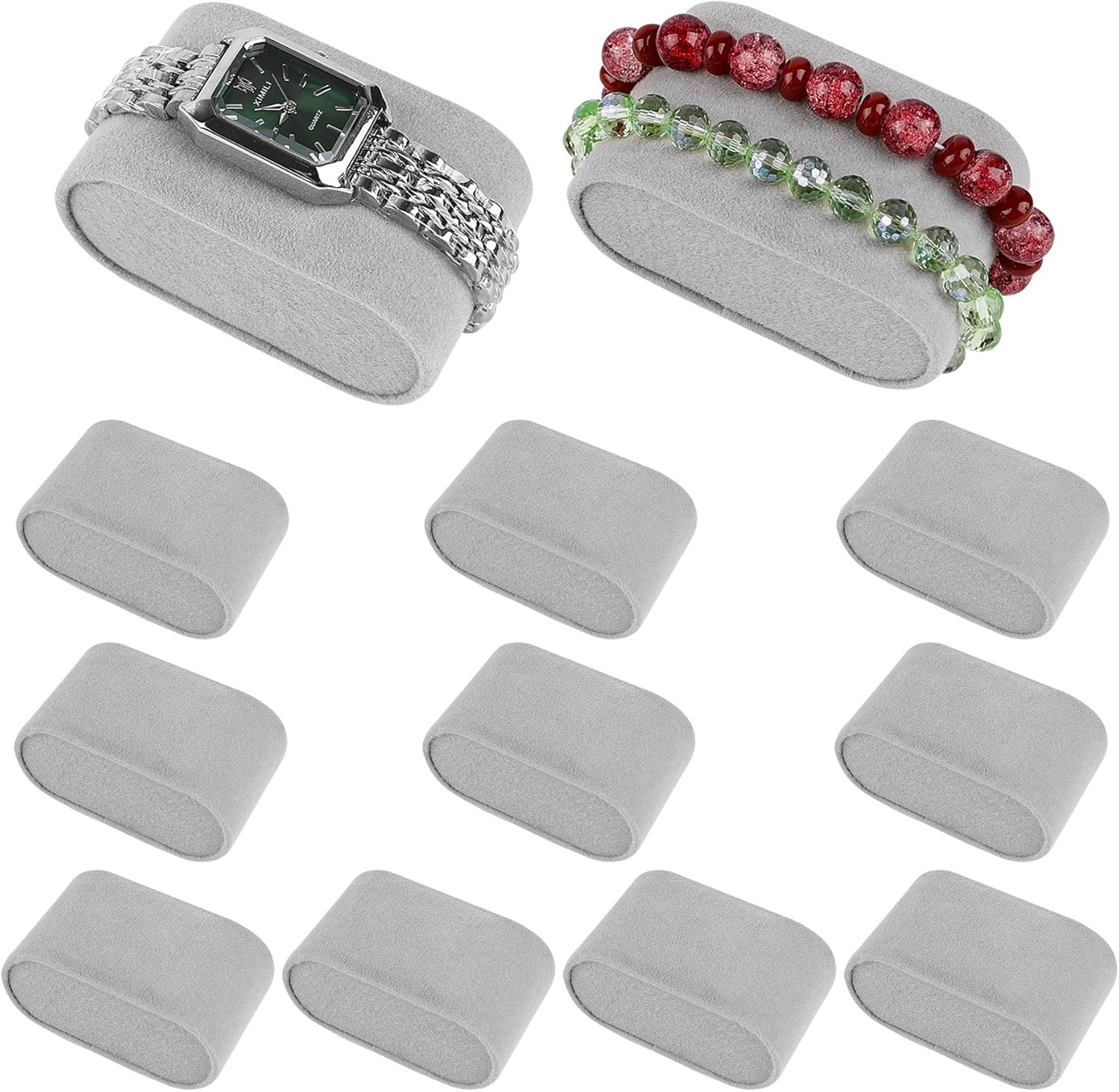 Amazon.com: Framendino, 12 Pack Grey Velvet Bracelet Pillows Watch ...