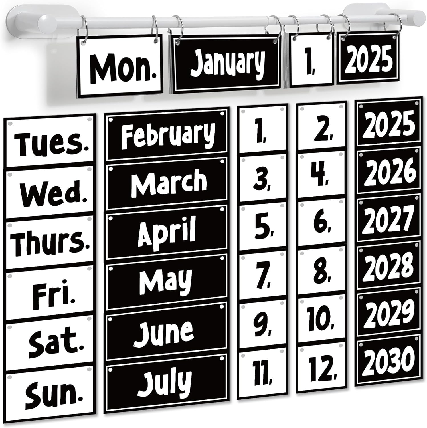 Amazon.com : Black White Calendar Bulletin Board Black White Flip ...