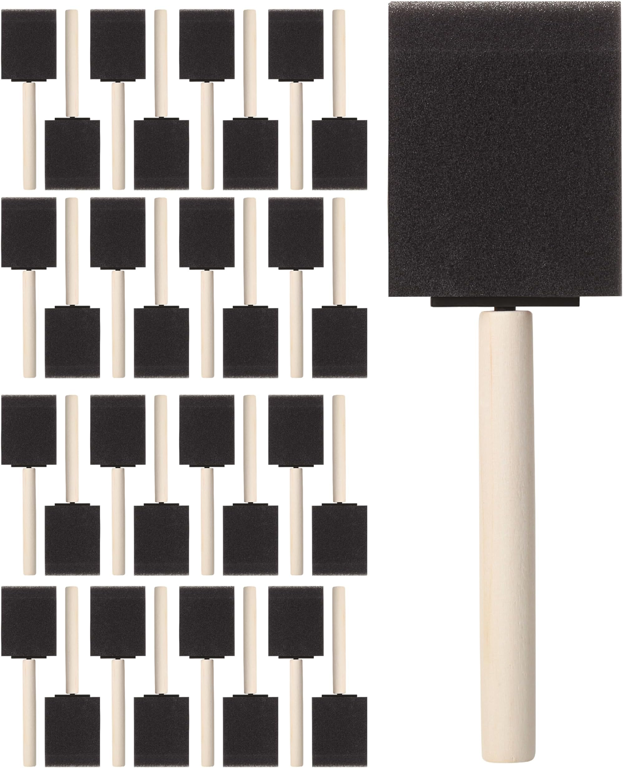 Amazon.com: 20 Pcs Foam Paint Brushes, 2 Inch Foam Brush, Wood Handle ...