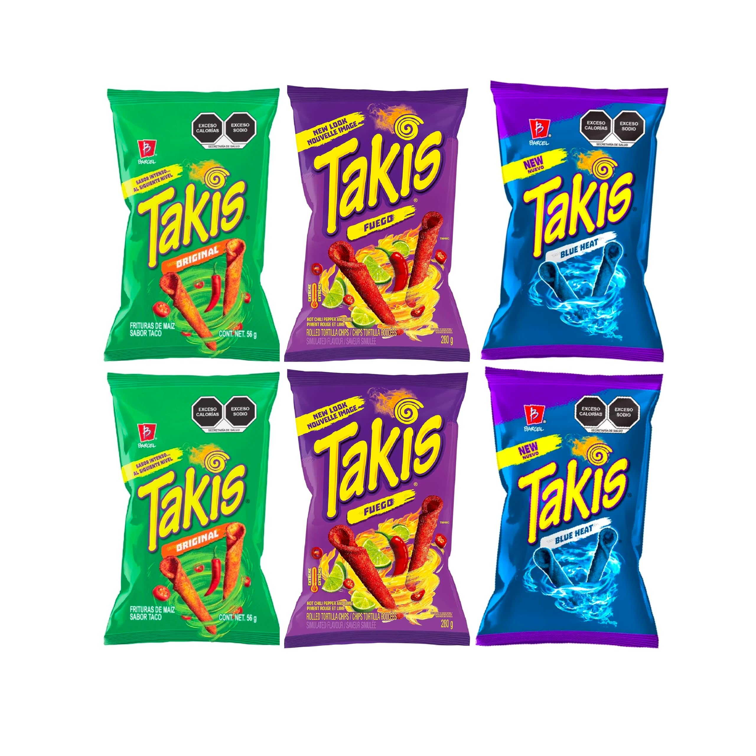 Buy Takis Fuego, Takis Original and Takis Salsa Blue Heat 70g (Pack of ...