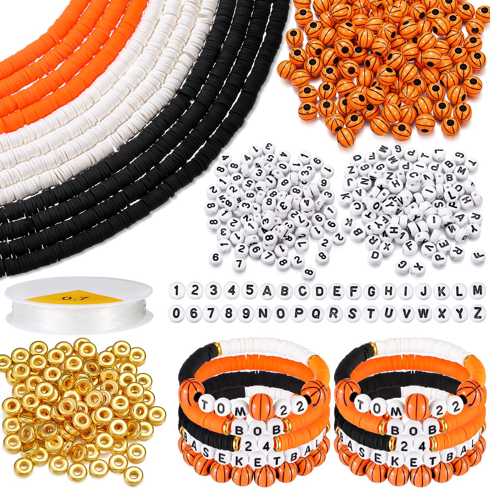 Amazon.com: Ferreve 4200 Pcs Basketball 12 Strands Clay Beads Bracelet ...
