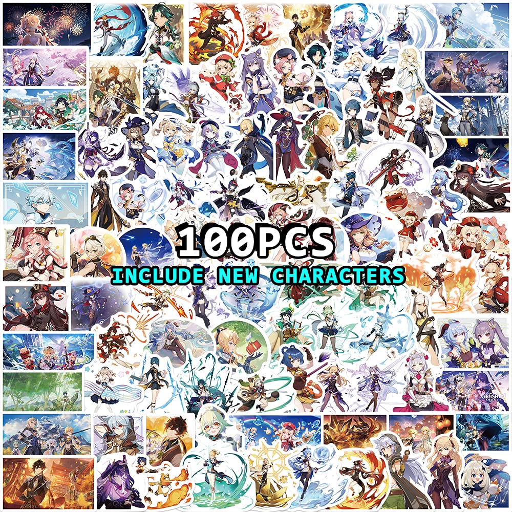 Buy Genshin Impact Stickers Pack 100Pcs Game Genshin Stickers Vinyl Waterproof Stickers Water buy-genshin-impact-stickers-pack-100pcs-game-genshin-stickers-vinyl-waterproof-stickers-water