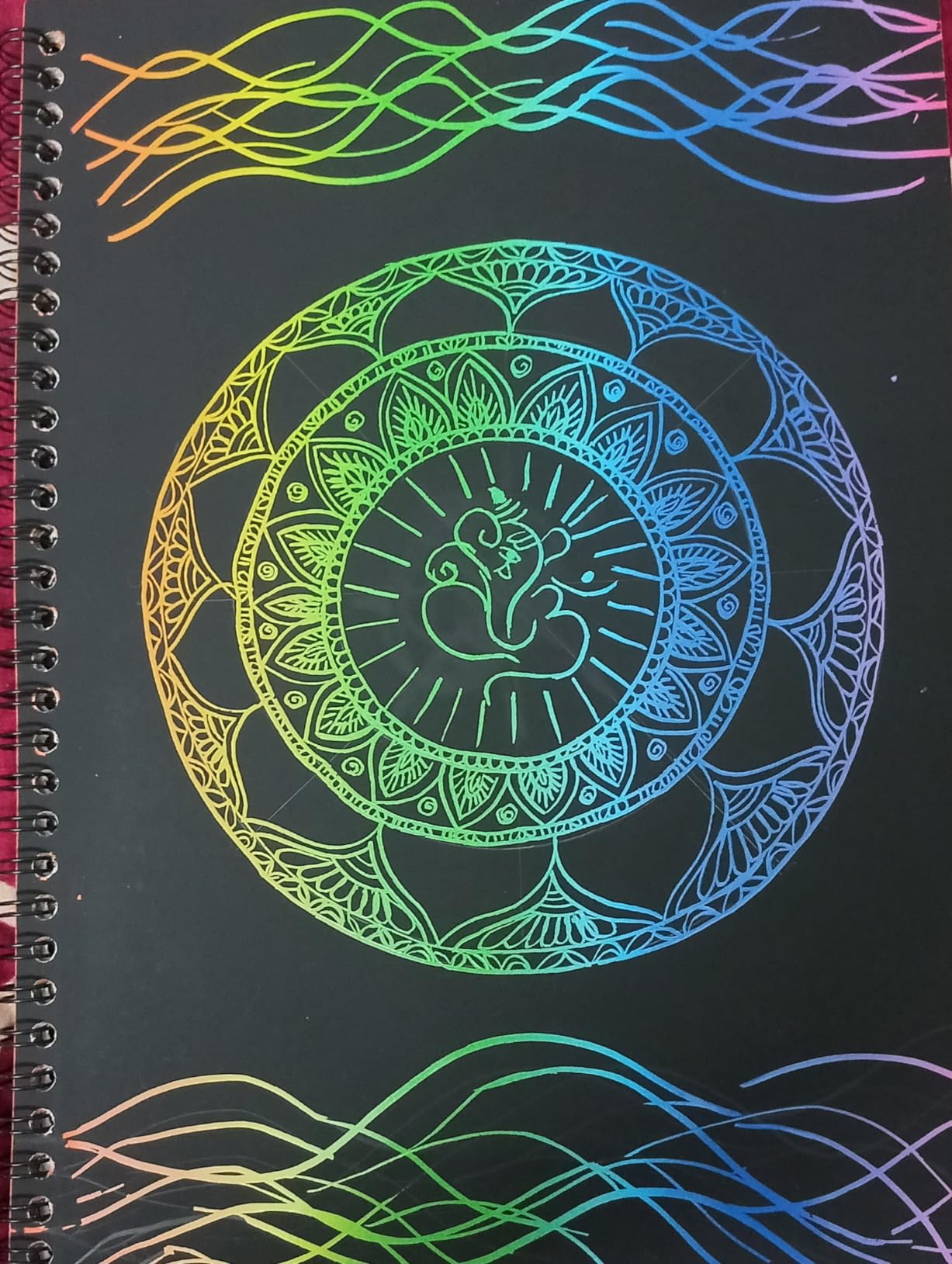 A4 Size 10 Pages Rainbow Scratch Book for Kids Scratch Art Magic Doodle ...