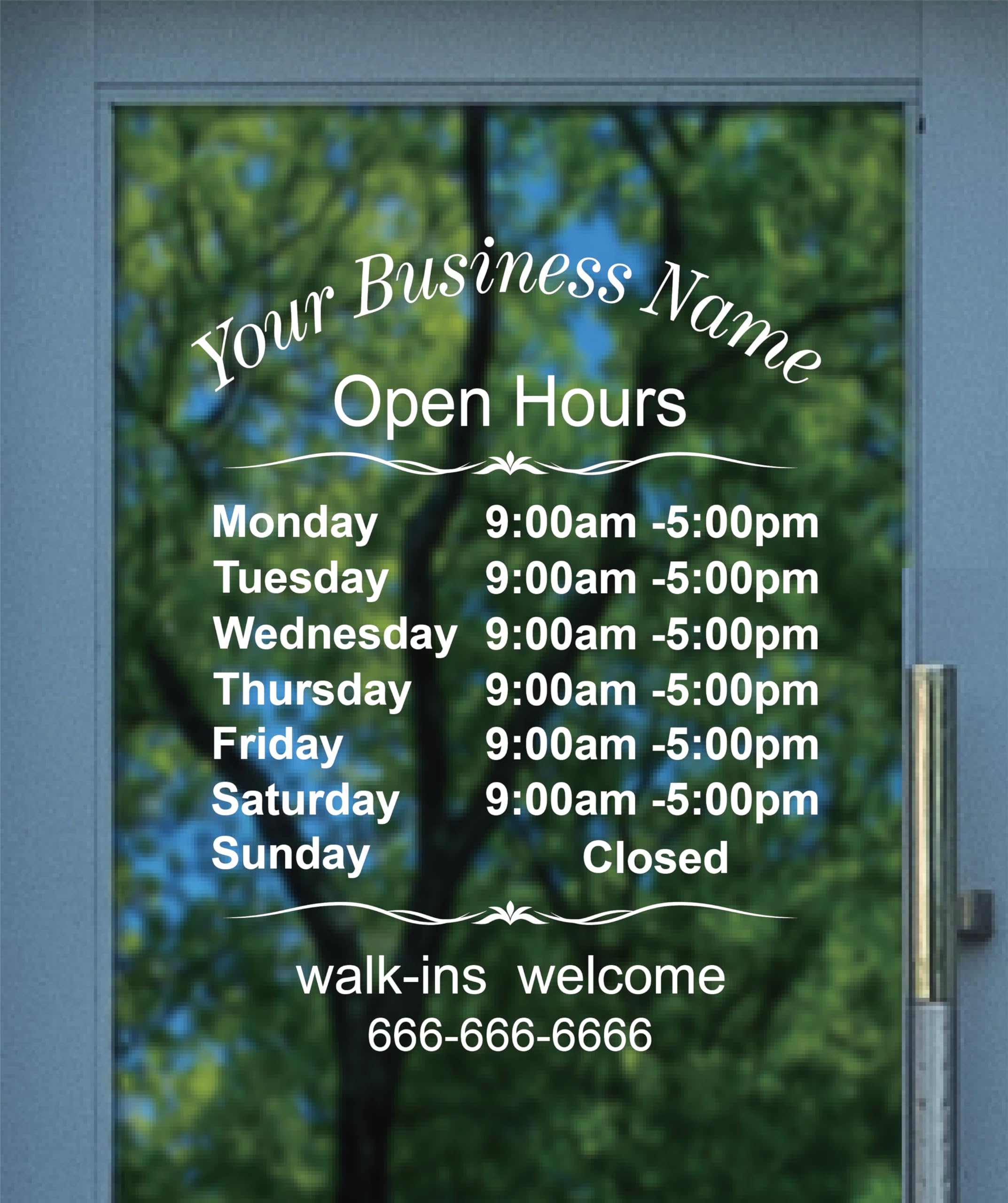 Amazon.com : Custom Business Hours Sign for Glass Door Window ...