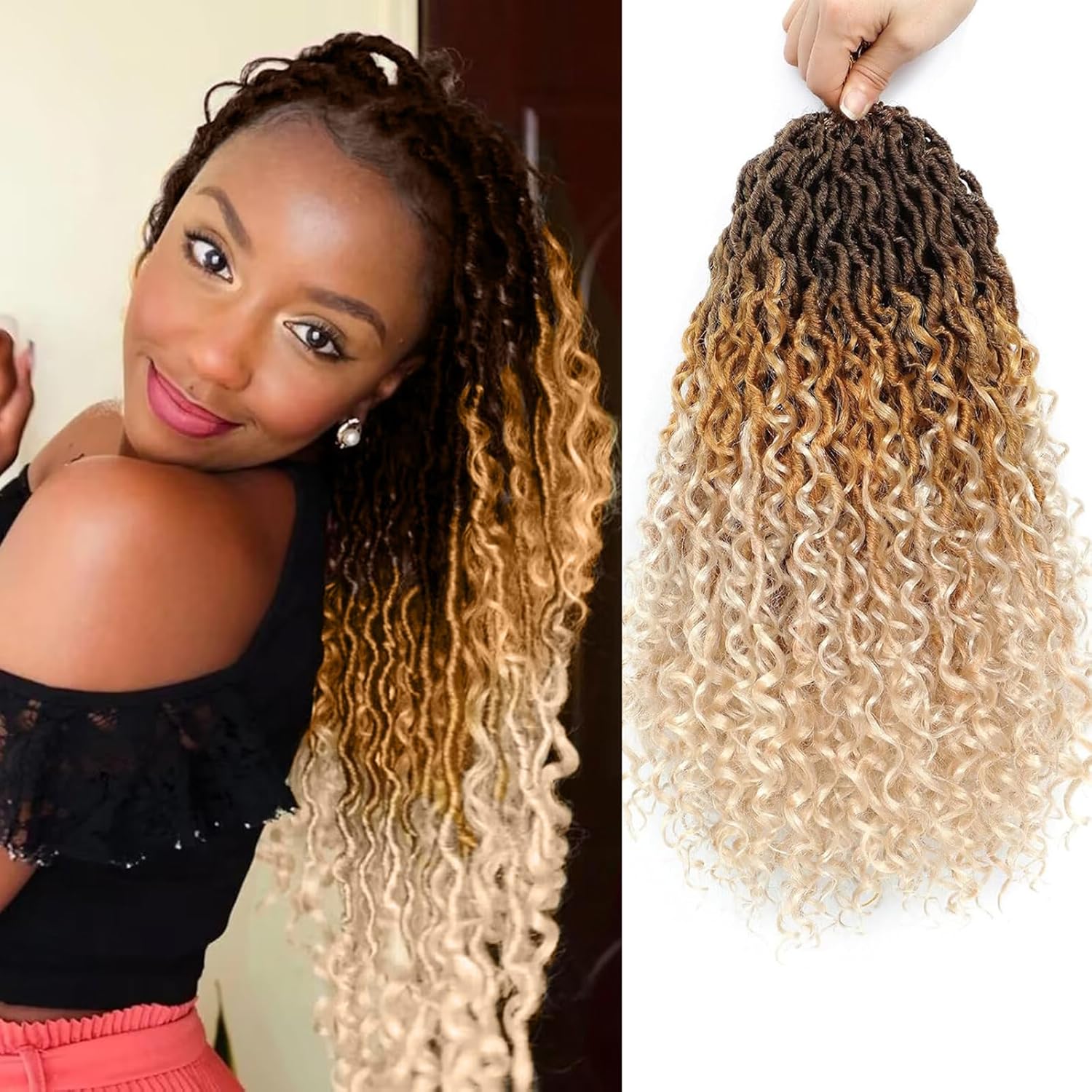 Amazon.com : Alicoco Goddess Locs Crochet Hair 14 Inch 8 Packs Faux ...