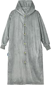 Amazon｜[アクア] mofua (モフア) 着る毛布 かいまき 男女兼用 冬 あったか フード付き Lサイズ (着丈:約125cm) グレー [ シームポケット 袖口リブ プレミアム ...