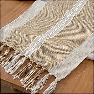 Amazon.com: Farmhouse Braided Striped Boho End Table Runner 70 Inch ...
