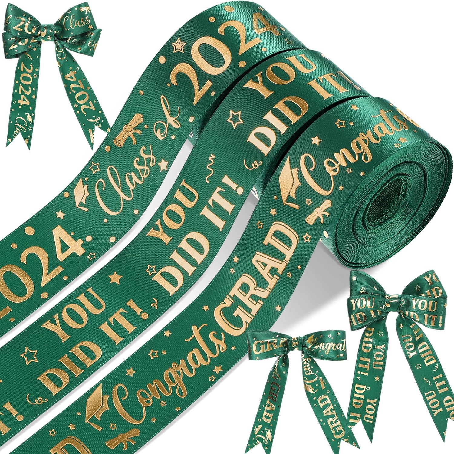 Amazon.com: Moukeren 3 Roll Class of 2024 Graduation Ribbon Graduation ...