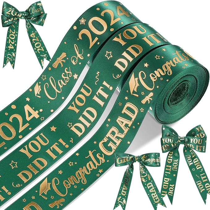 Amazon.com: Moukeren 3 Roll Class of 2024 Graduation Ribbon Graduation ...