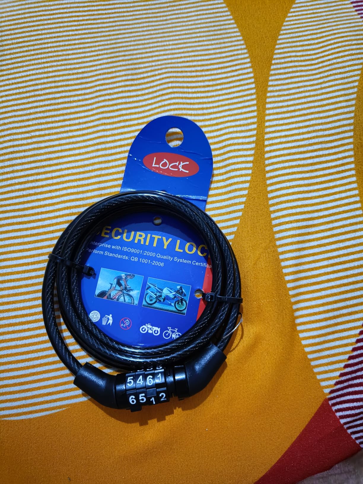 RIZER Cycle Cable Lock, Helmet Lock, Self Coiling 4 Digit Number Combination Cable Bike Locks ...