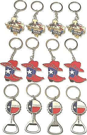 Sureg Design Texas Souvenir Keychains Set of 12 Collectible Texas ...
